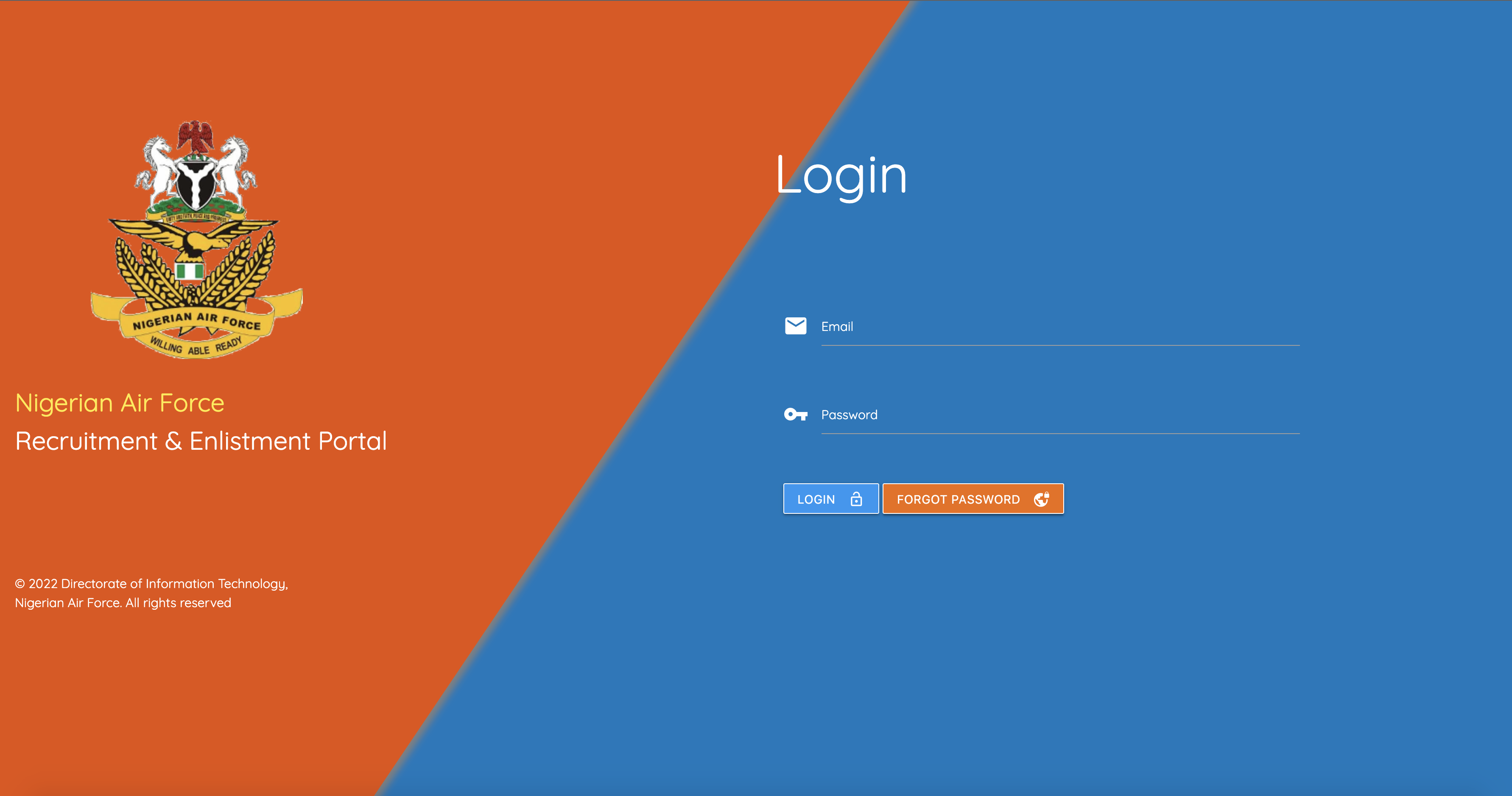 nafrecruitment.airforce.mil.ng Application Login Portal 2025 Website